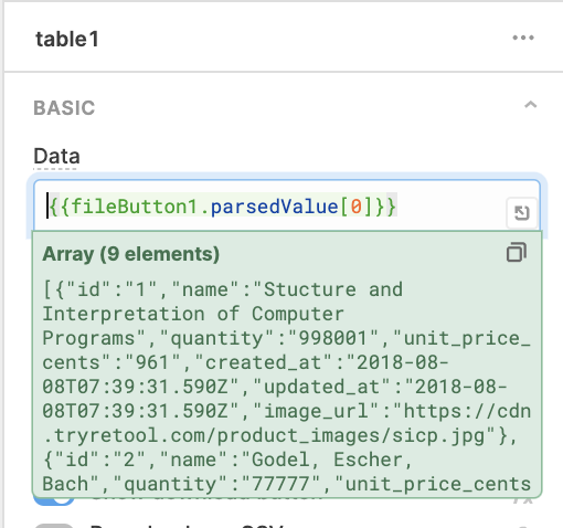 Insert CSV data into a database | Retool Docs
