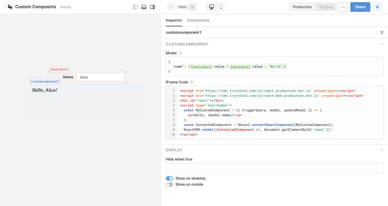 Develop custom components
